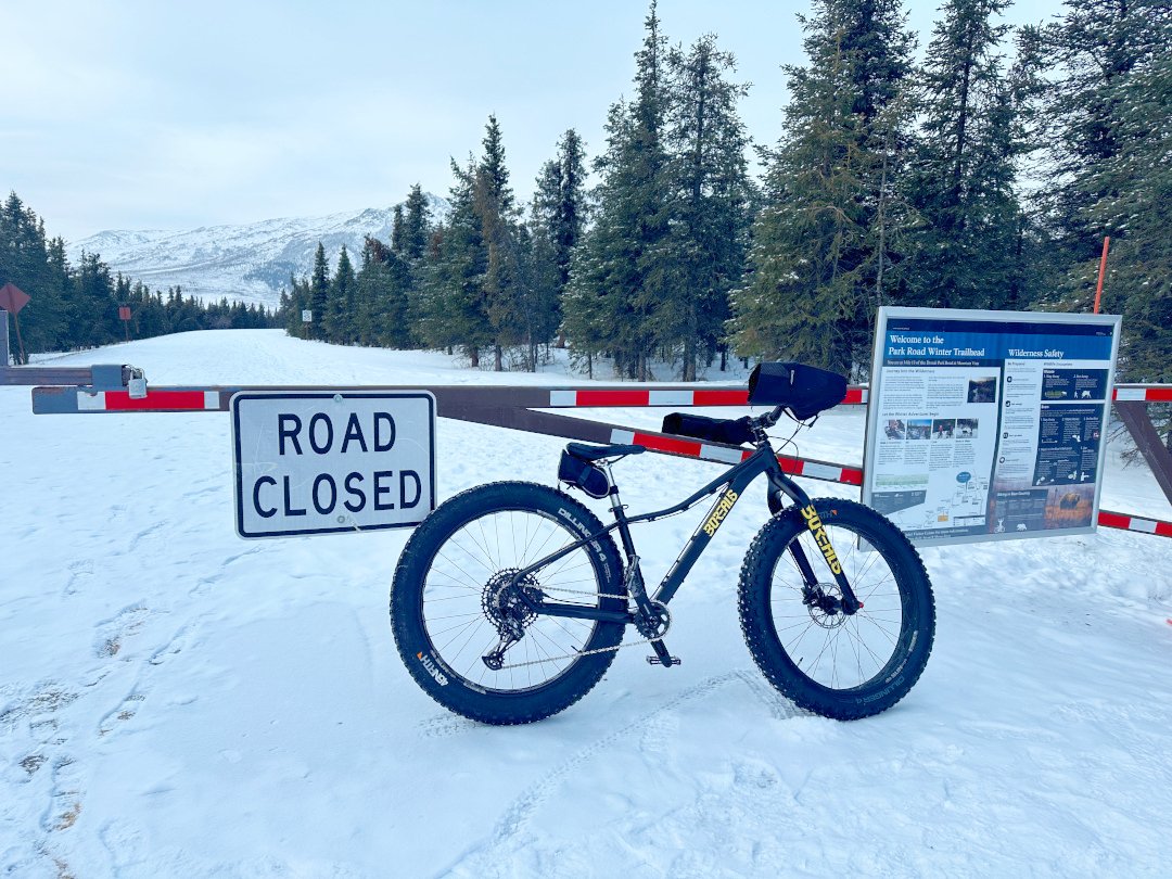 Snowy Winter Fat Biking in Denali National Park